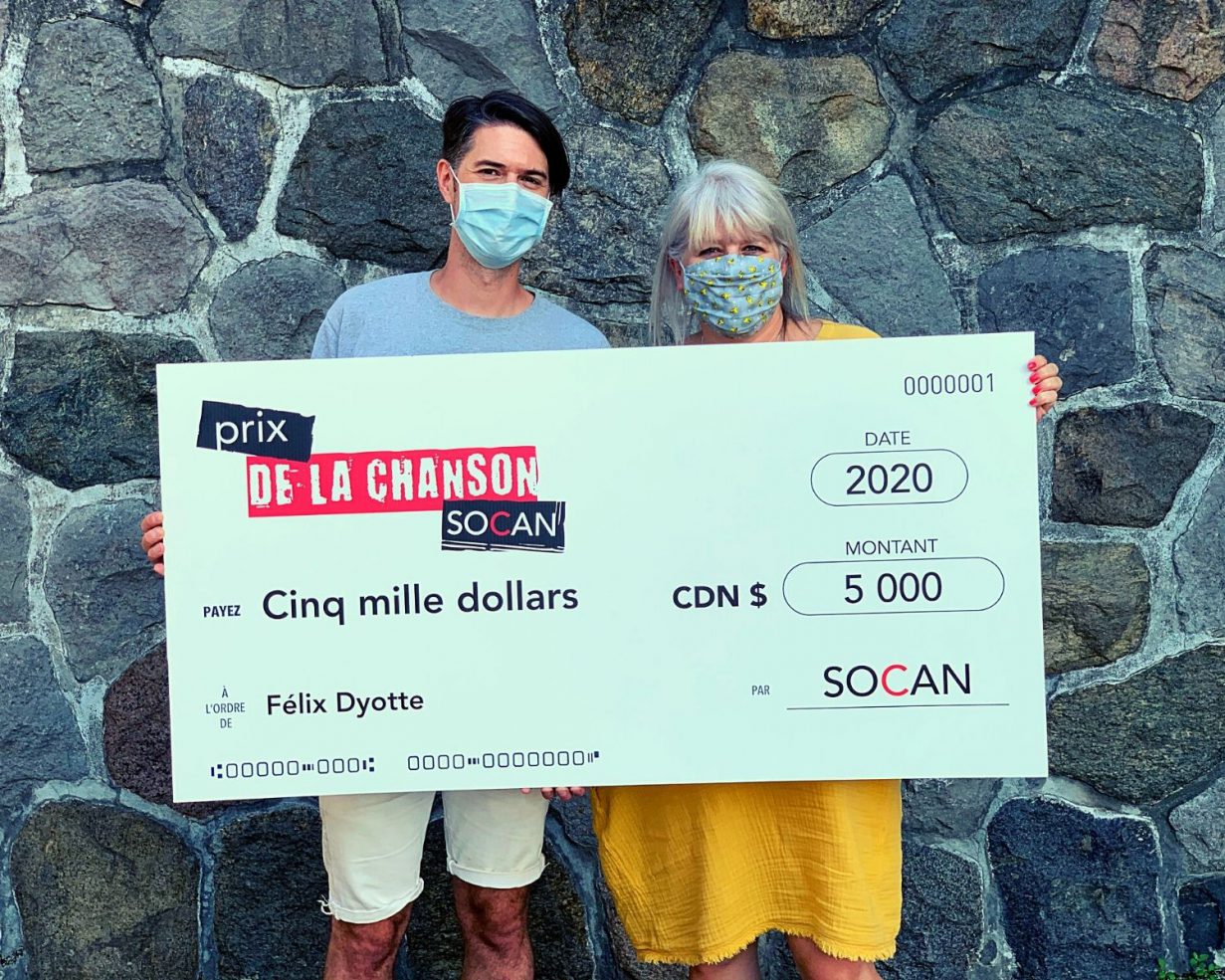 Prix de la chanson SOCAN: Félix Dyotte accepts his $5,000 prize - SOCAN ...